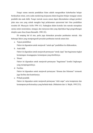 Hakikat Metode Pendidikan dalam Islam | PDF
