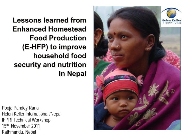 Enhanced Homestead Food Production (E-HFP) to improve household food ...