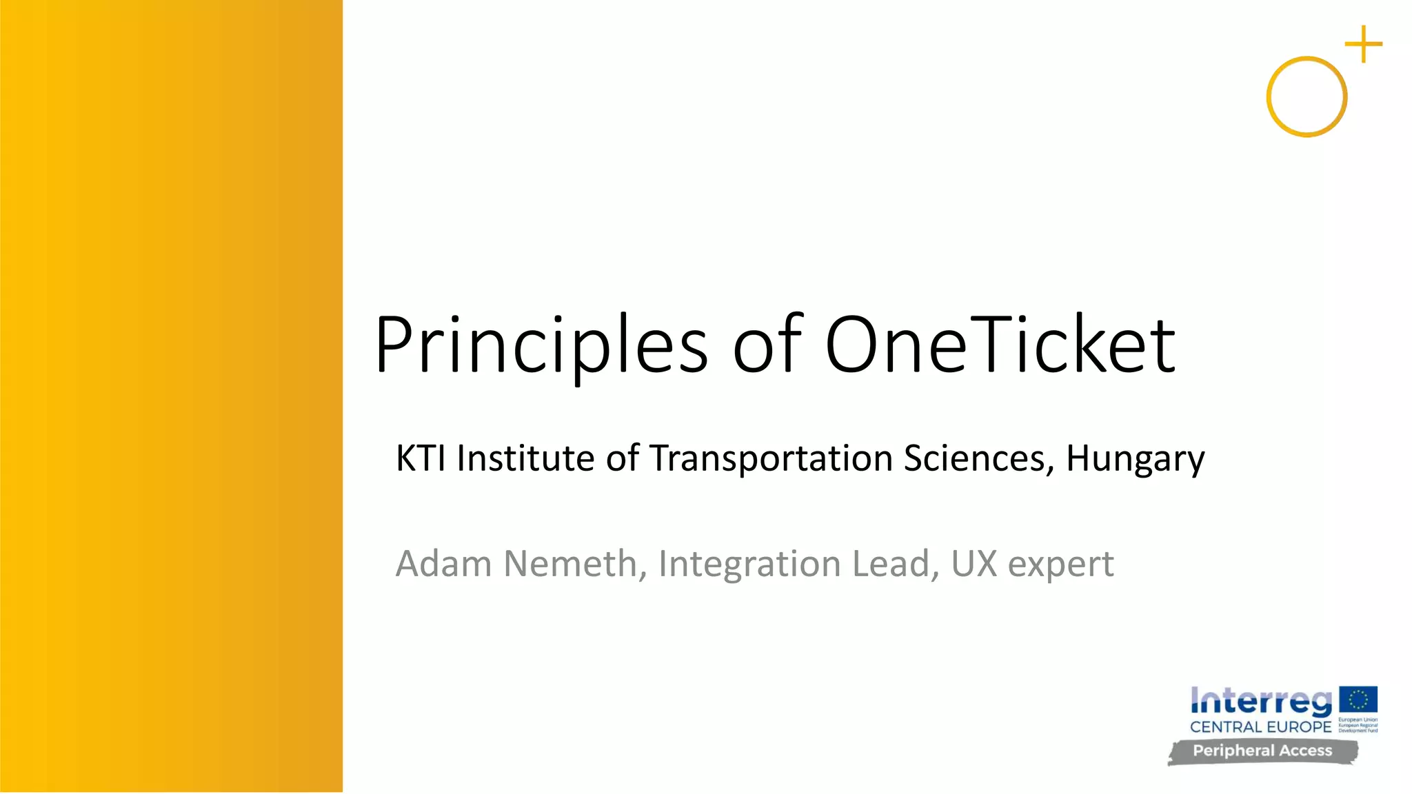 Servcice Design Principles of OneTicket | PPT
