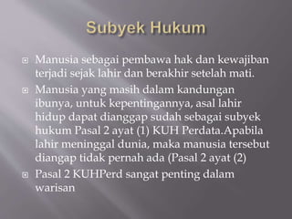 Hukum PERDATA PENGANTAR (Subyek Hukum).pptx