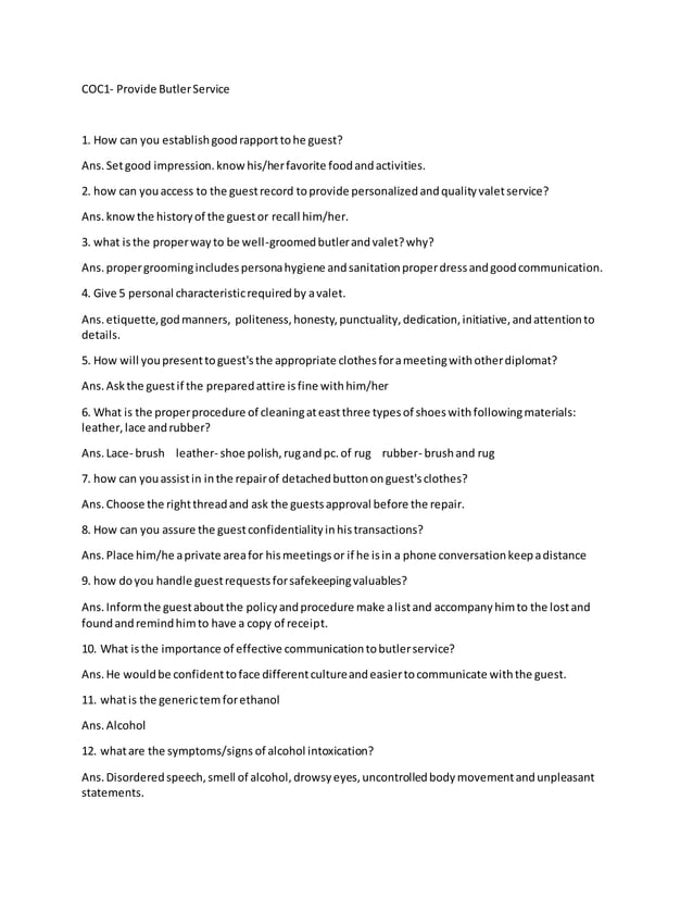 sample tesda review | DOCX