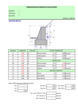 H kritis dan stabilitas talud jembatan | PDF