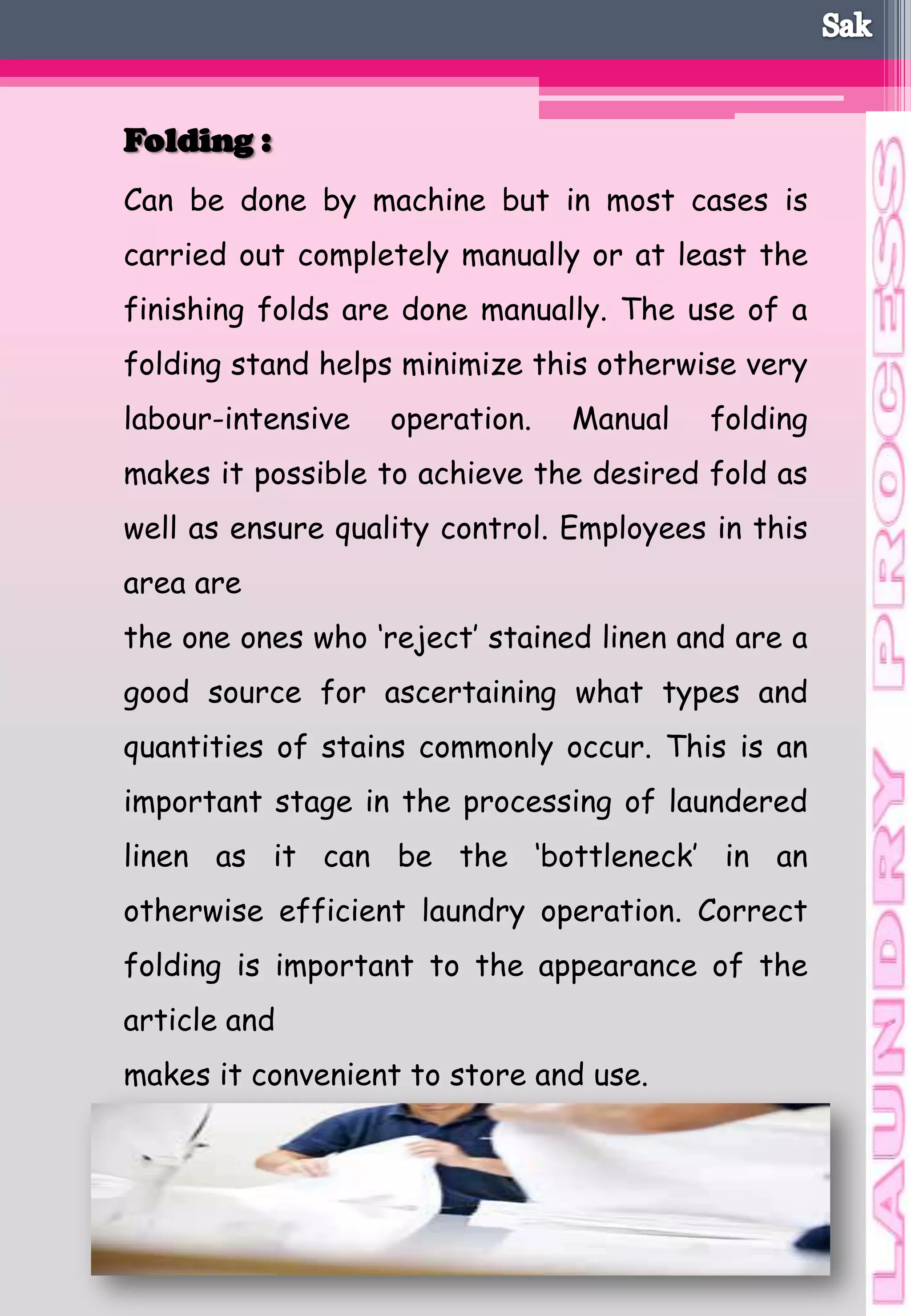 House keeping laundry process sak | PPTX