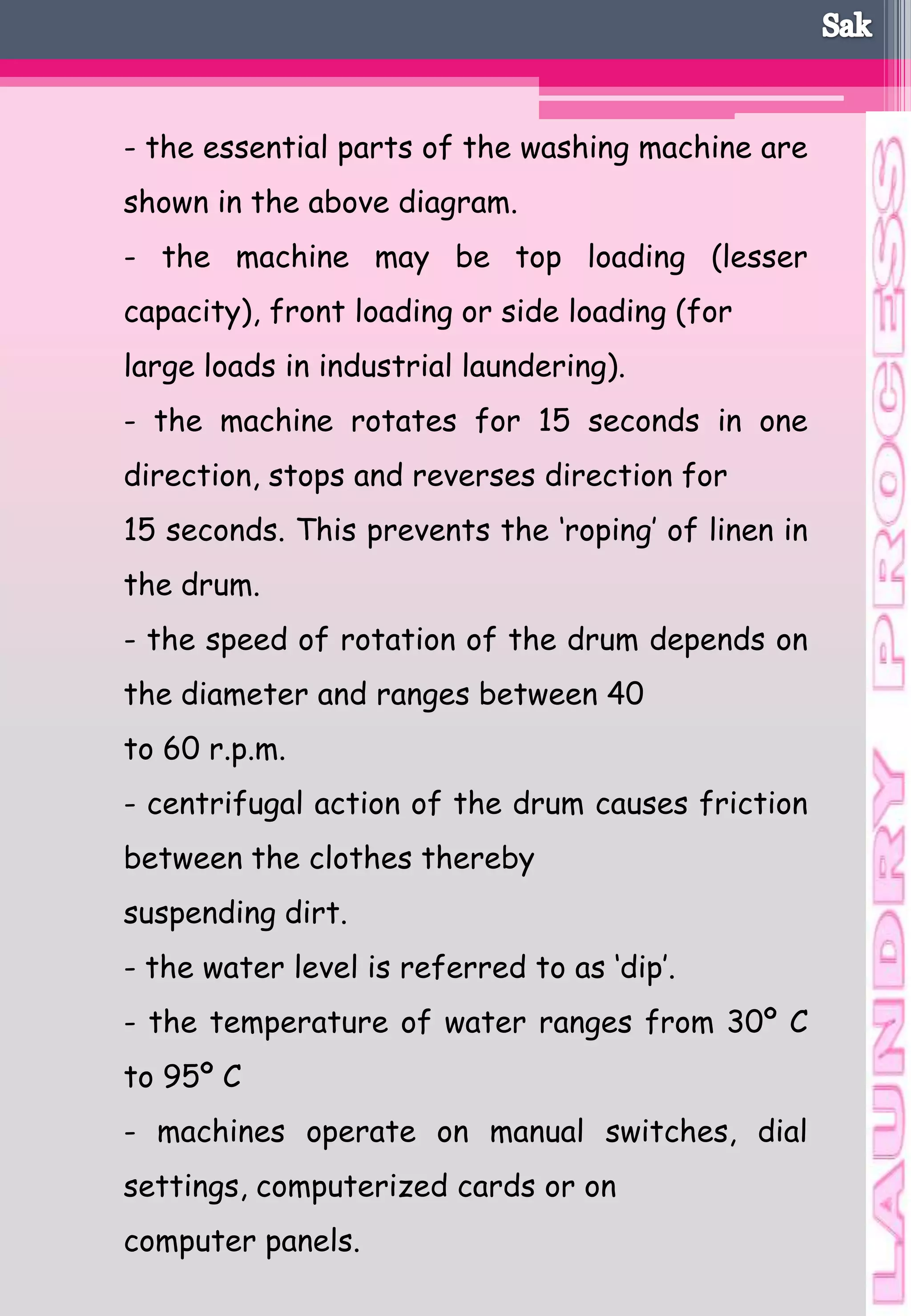 House keeping laundry process sak | PPTX