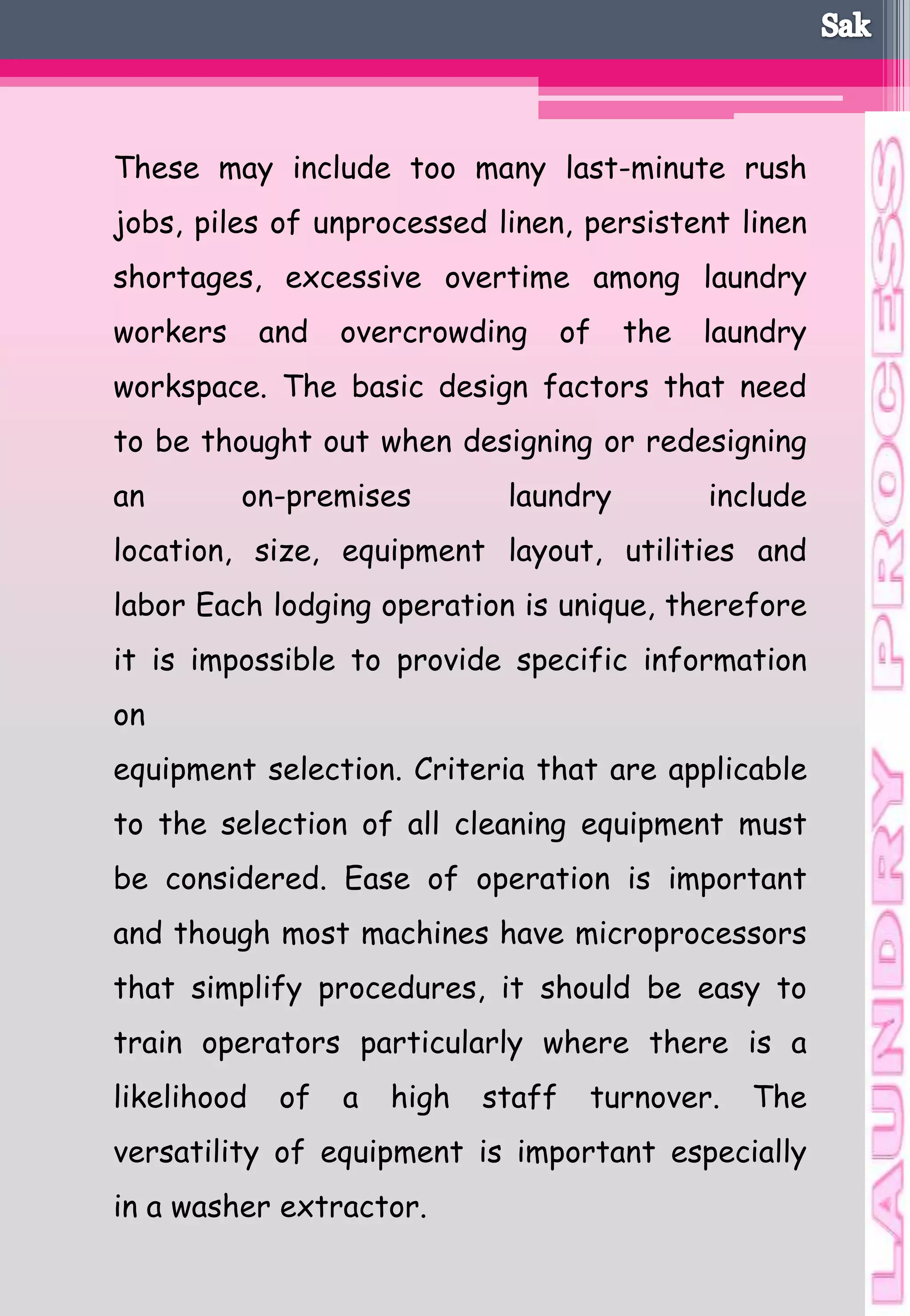 House keeping laundry process sak | PPTX