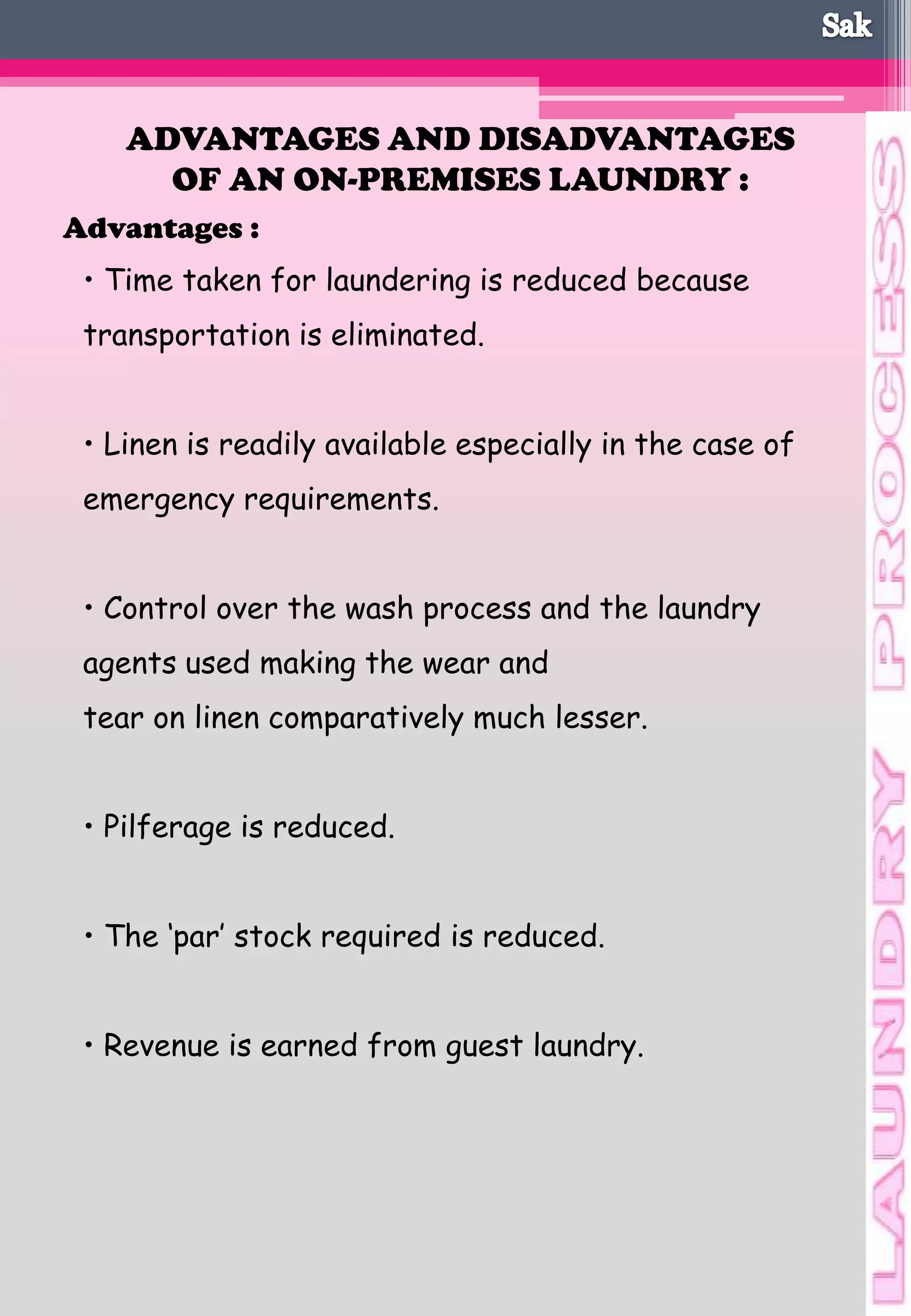 House keeping laundry process sak | PPTX