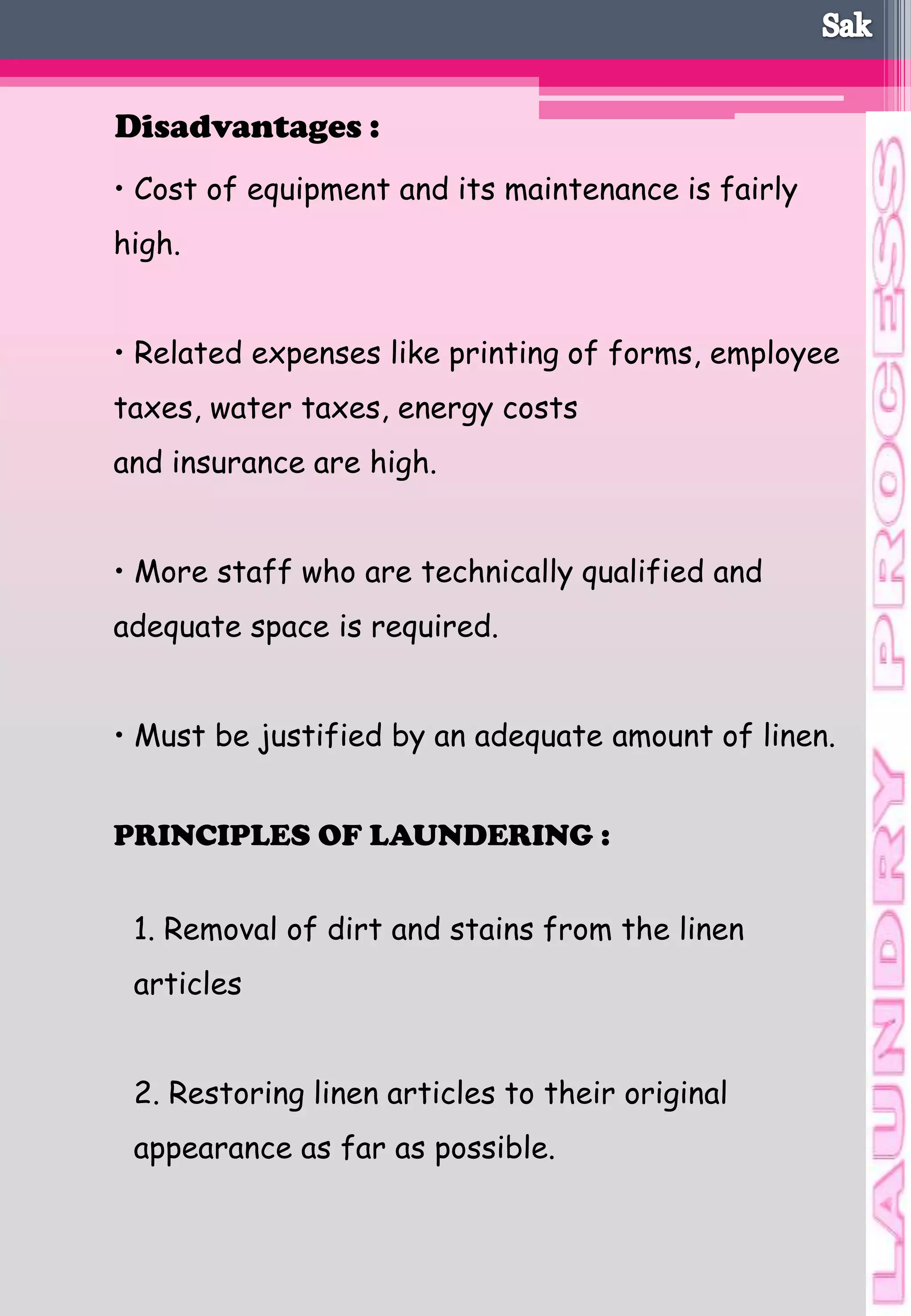 House keeping laundry process sak | PPTX