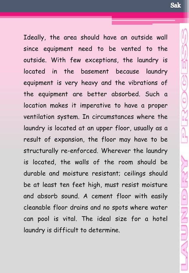 House keeping laundry process sak | PPTX