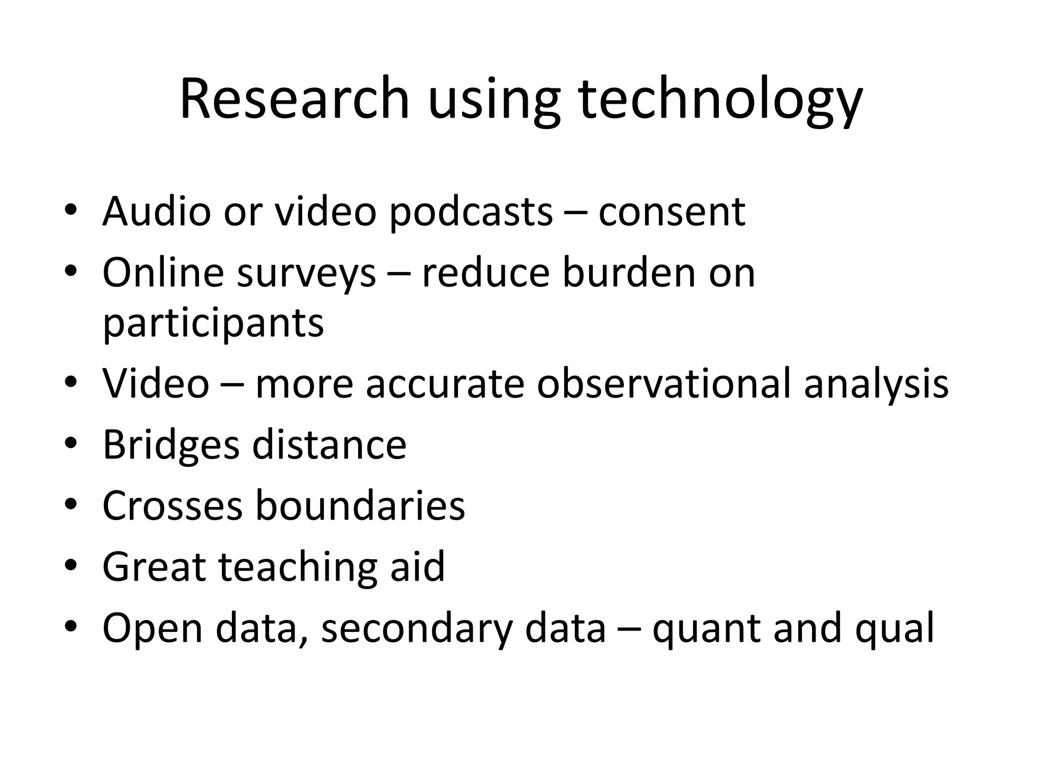 Creative research methods: Research using technology | PPTX