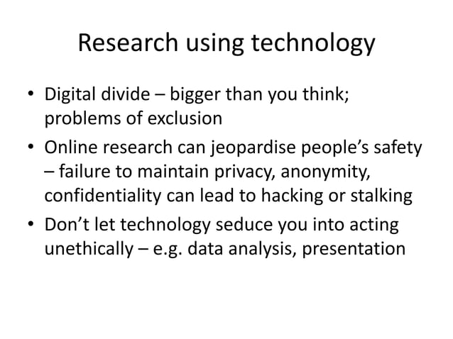 Creative research methods: Research using technology | PPT