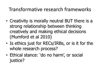 Creative research methods: Transformative research frameworks | PPTX