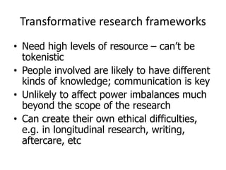 Creative research methods: Transformative research frameworks | PPTX