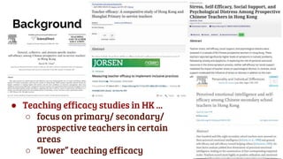 Exploring hong kong primary and secondary school teachers’ teaching ...