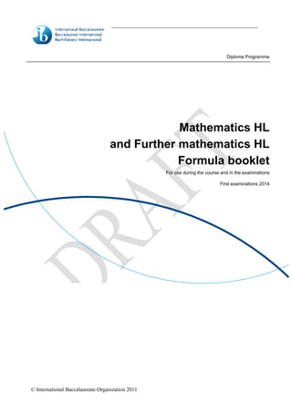 Mathematics HL and Further mathematics HL Formula Booklet Zimsec ...