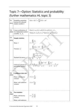 Mathematics HL and Further mathematics HL Formula Booklet Zimsec ...