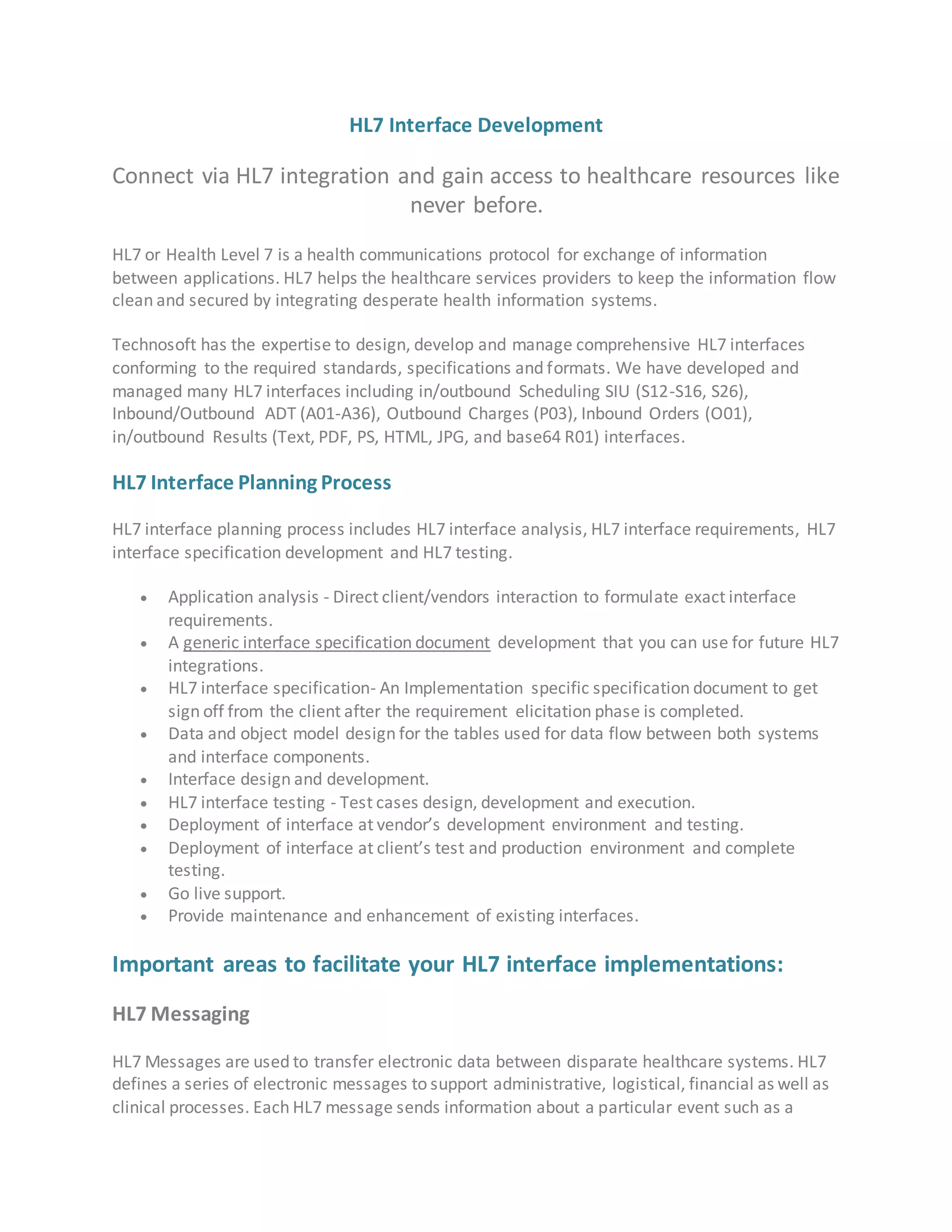 Hl7 interface development | PDF