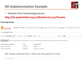 Accessing SNOMED CT With FHIR Terminology Services | PPTX