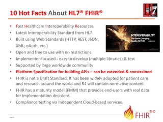Why HL7 FHIR is Hot & SNOMED CT Is Cool - For Healthcare CIOs | PPT