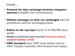 HL7 STANDARDS IN DATA CONTENT STANDARDIZATION | PPT