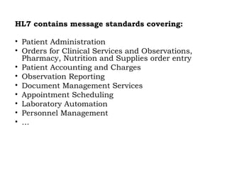 HL7 STANDARDS IN DATA CONTENT STANDARDIZATION | PPTX