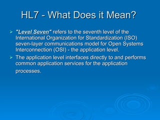 Hl7 standard | PPT