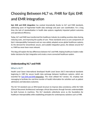 HL7 vs. FHIR - Epic EHR and EMR Integration.pptx