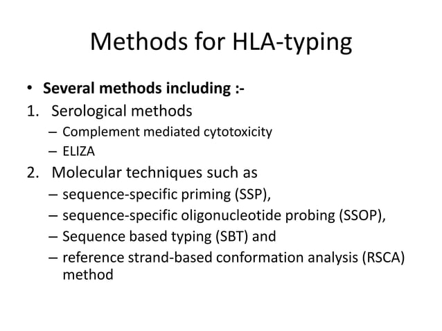 HLA-typing.pptx | Blood Disorders | Diseases and Conditions