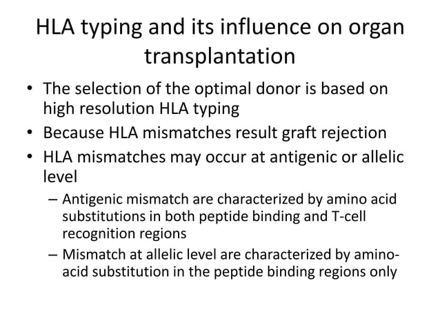 HLA-typing.pptx | Blood Disorders | Diseases and Conditions