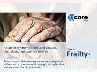 Frailty: a better reflection of long term outcome? by Professor David ...