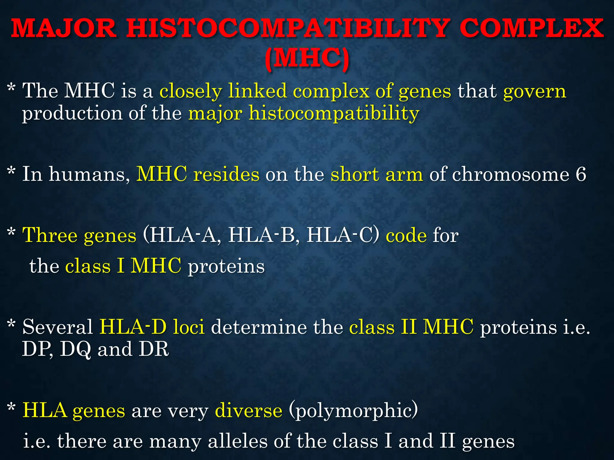 Hla Human Leukocyte Antigen And Mhc Major Histocompatibility Complex Ppt