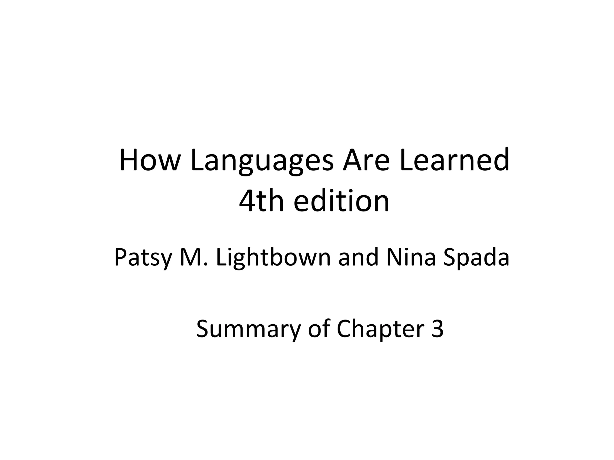 Hlal4 Ch3 Summary Ppt 