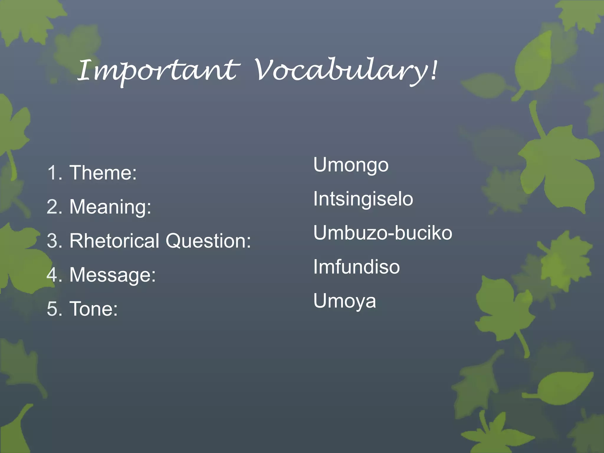 isiXhosa Poetry: Hlalutya umbongo | PPTX