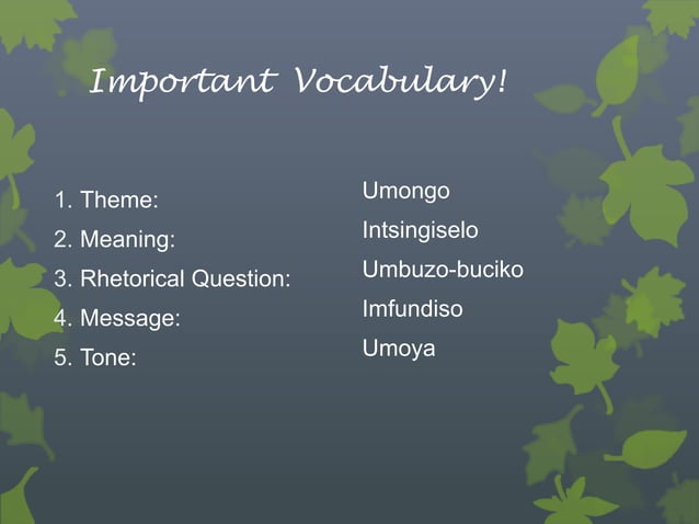 isiXhosa Poetry: Hlalutya umbongo | PPTX