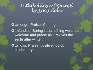 isiXhosa Poetry: Hlalutya umbongo | PPTX