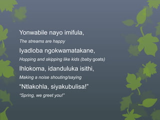 isiXhosa Poetry: Hlalutya umbongo | PPTX