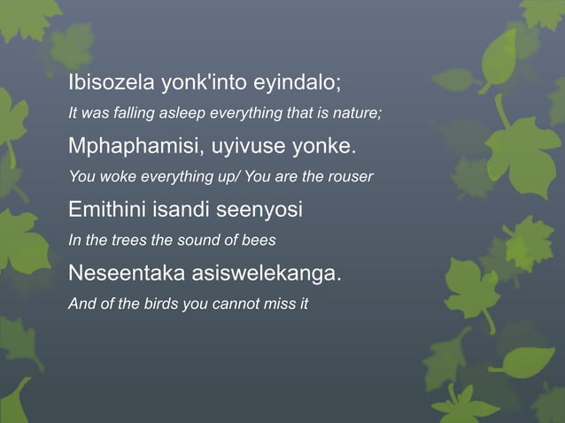 isiXhosa Poetry: Hlalutya umbongo