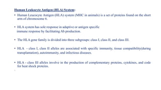 HLA system and principles of tolerance | PPTX