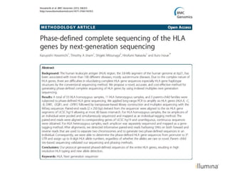 HLA sequencing - the barcode on your cells | PPTX