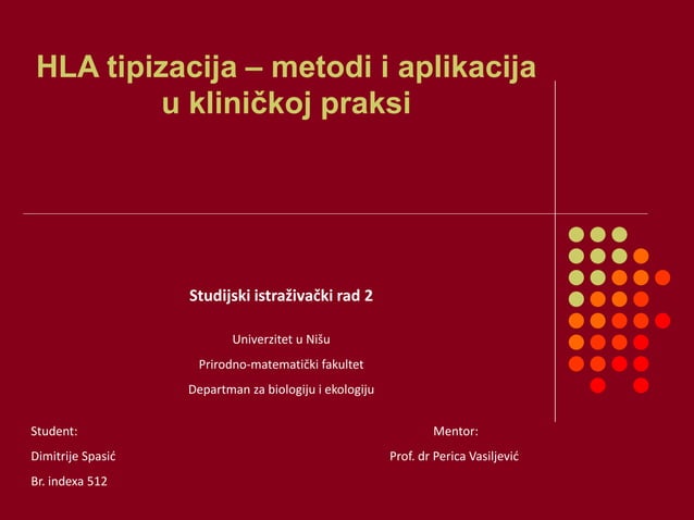 HLA tipizacija – metodi i aplikacija u kliničkoj praksi.ppt
