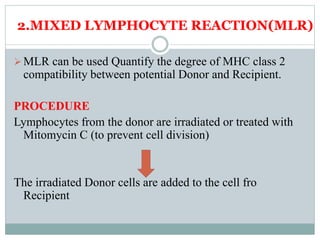 HLA tissue typing, HLA matching ,Microcytotoxicity test , Mixed ...