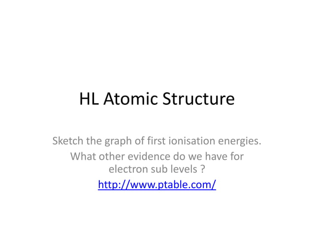 IBDP HL atomic structure | PPTX | Chemistry | Science
