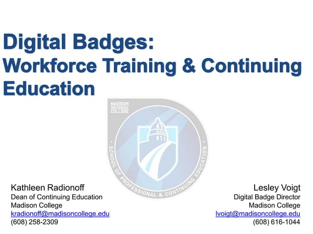 Digital Badges: Workforce Training & Continuing Education | PPT