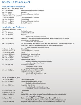 2011 Hospitality Law Conference Brochure | PDF | Business Expos ...