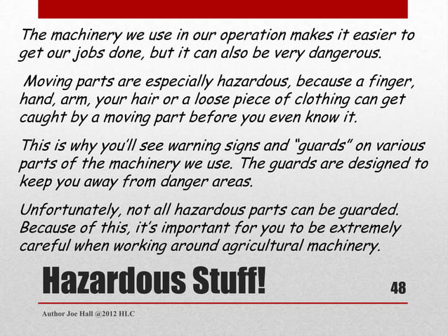 Hlc train for work agriculture 2012 | PPT