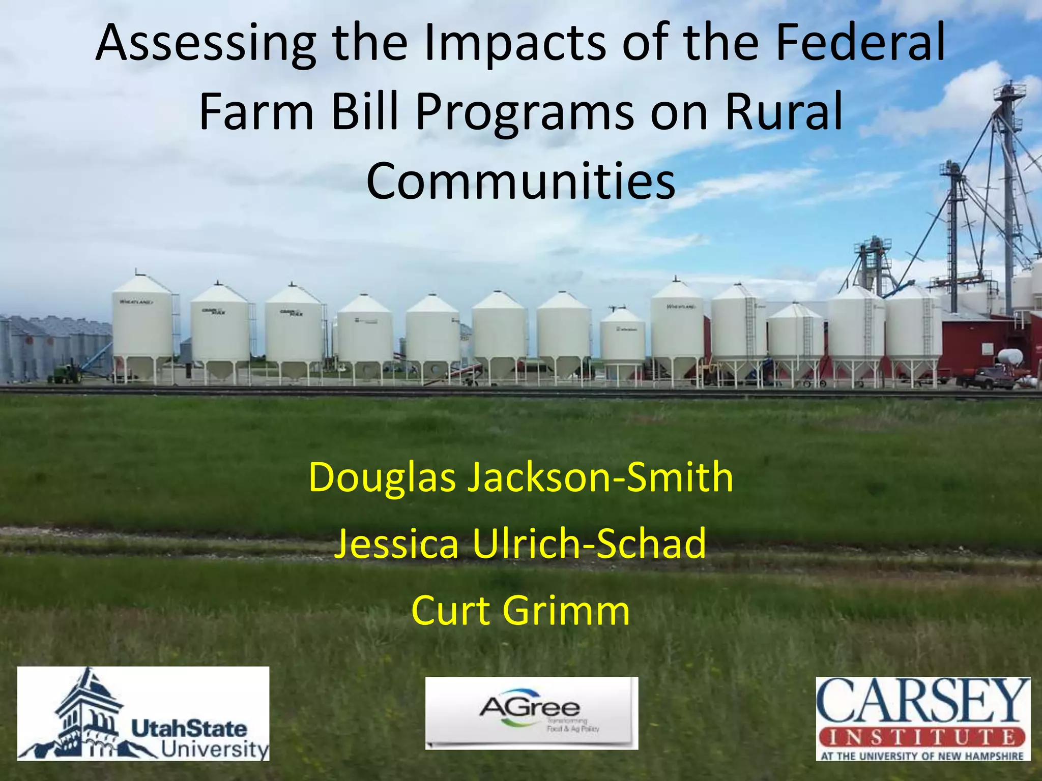 Assessing the Impacts of the Federal Farm Bill Programs on Rural ...