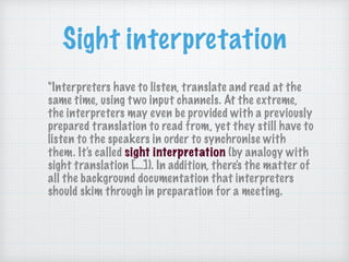 3LEA Intro to interpreting | PDF