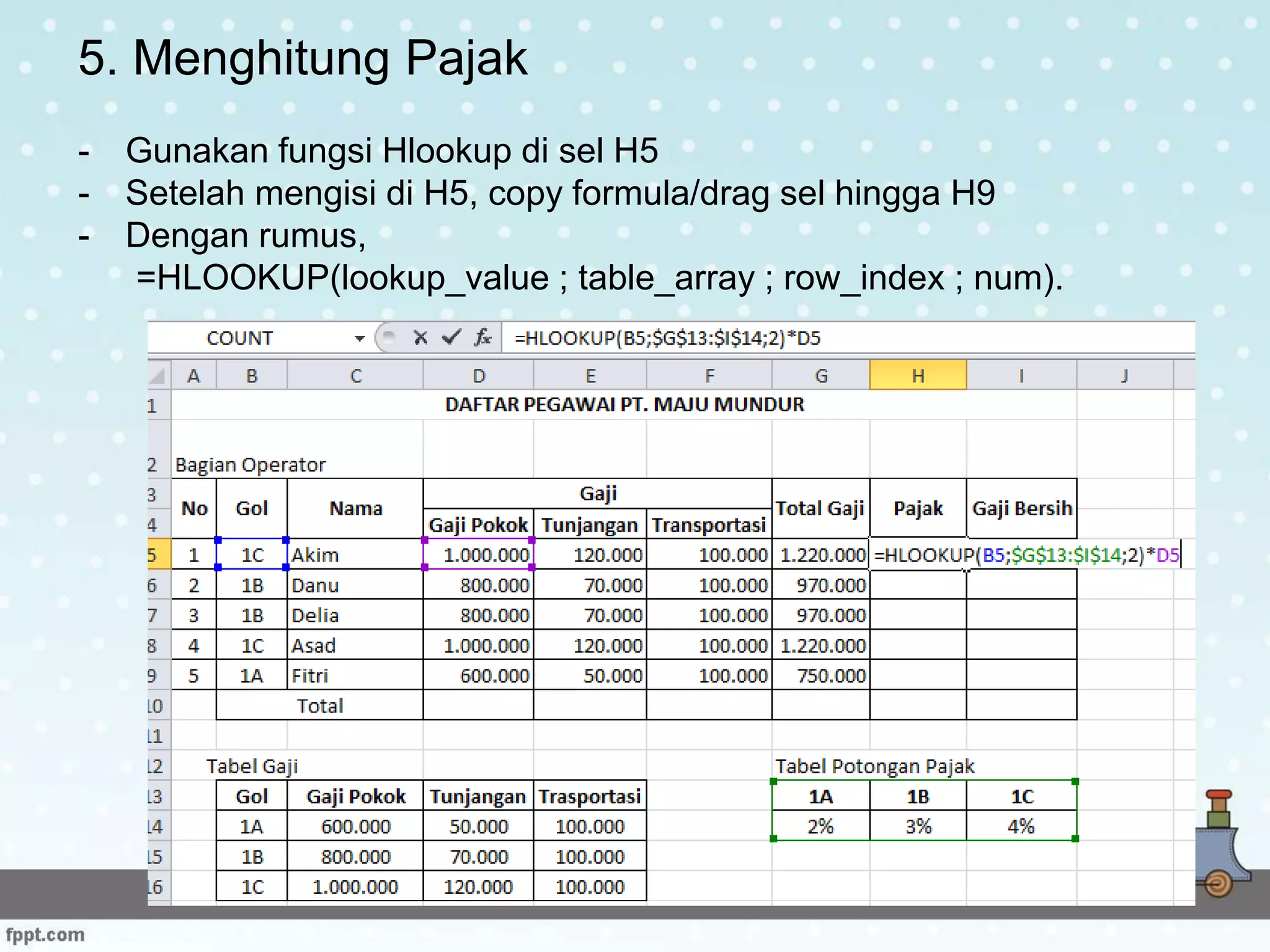 Hlookup dan vlookup | PPT