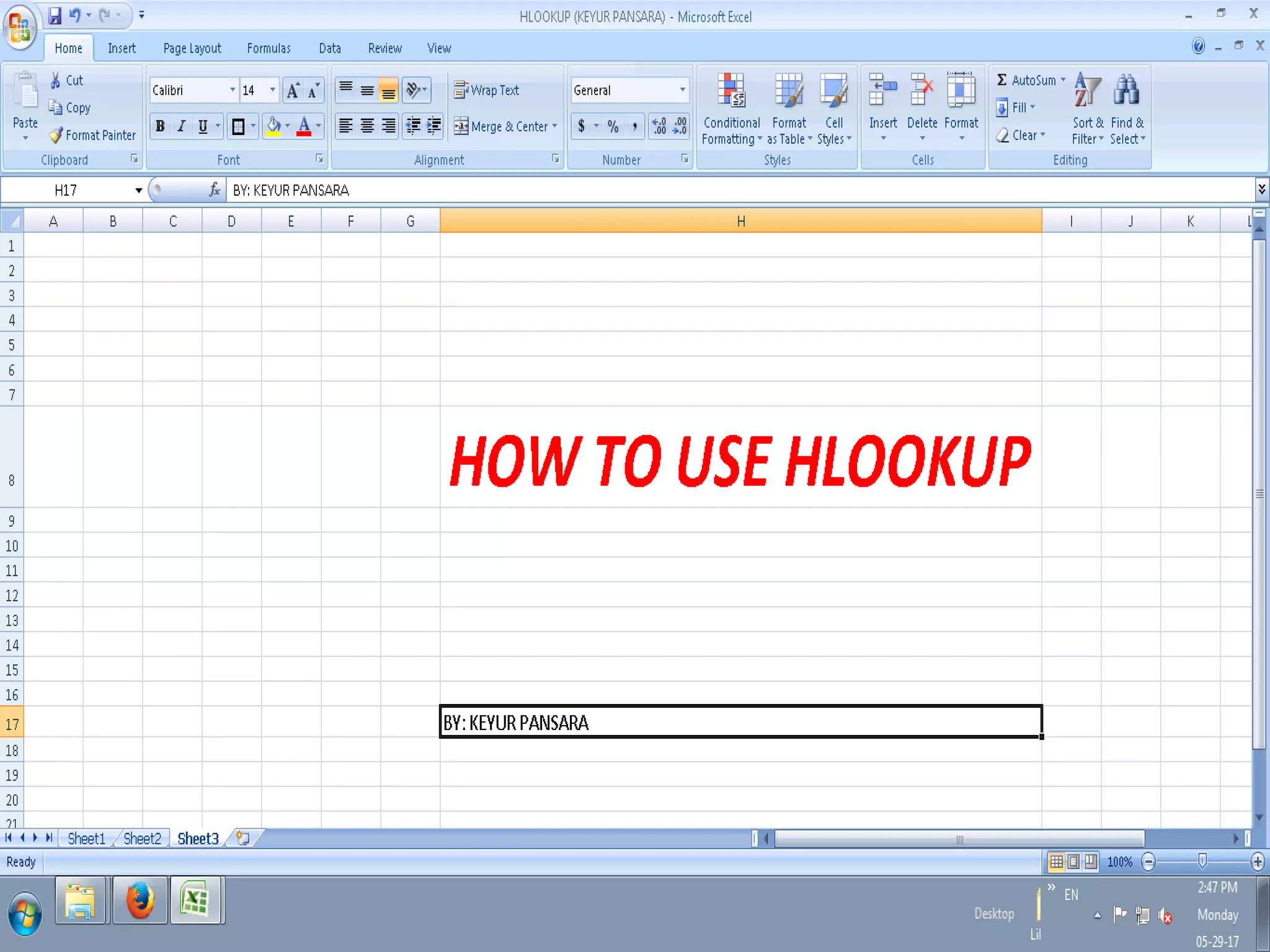 EXCEL-Hlookup | PPTX