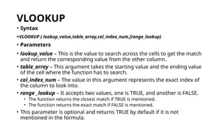 HLOOKUP vs VLOOKUP – Key Differences- first for | PPTX