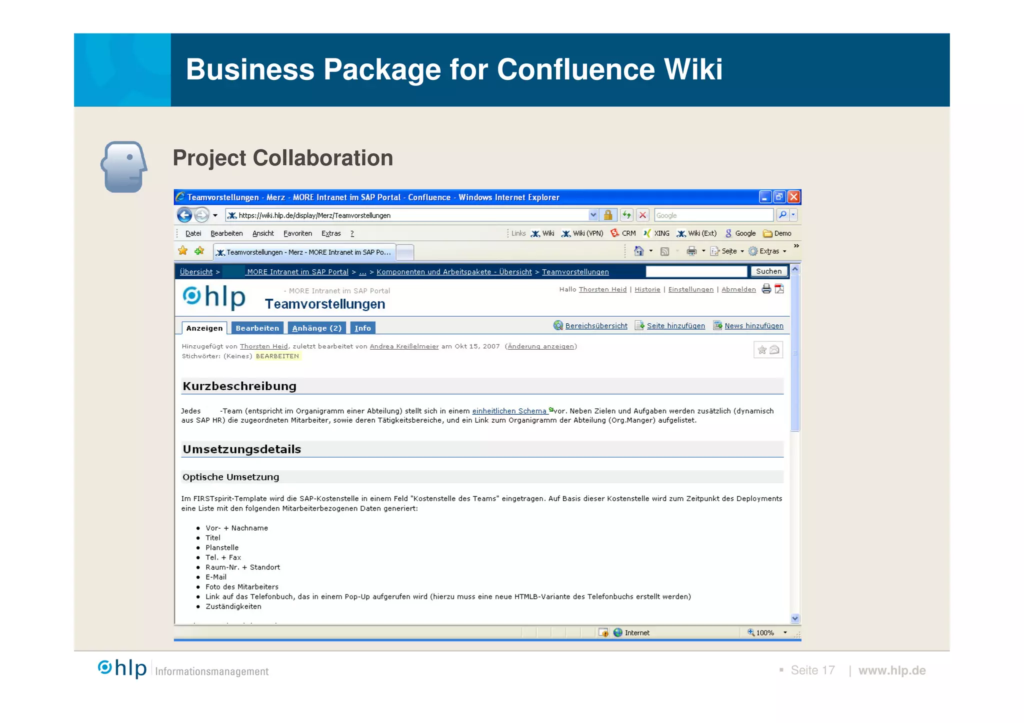 SAP Business Package for Confluence Wiki (english) | PDF